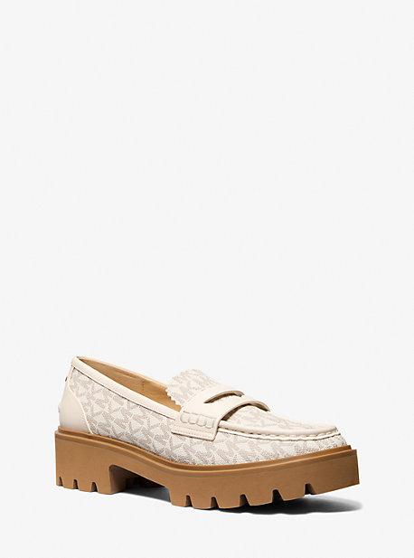 Michael Kors Holland Signature Logo Loafer in Natural | Lyst