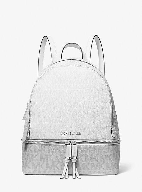 Michael Kors Mk Rhea Medium Color-Block Logo Backpack in Gray | Lyst