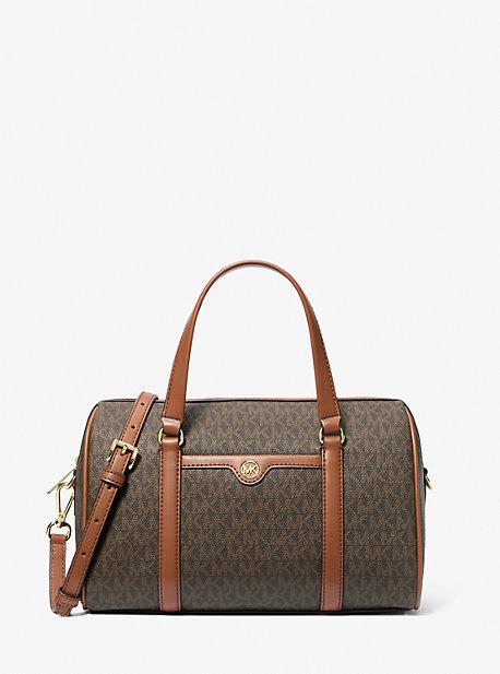 Michael Kors Jet Set Travel Medium Signature Logo Duffel Crossbody Bag ...