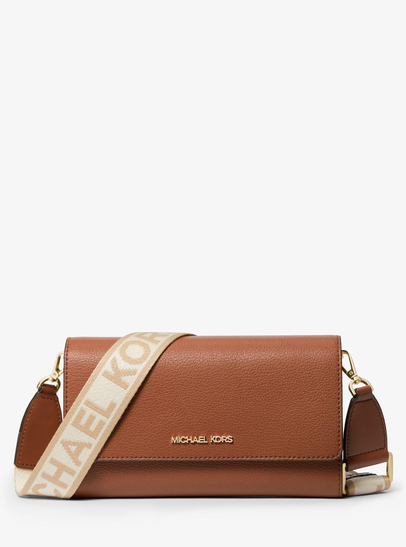 Michael Kors Jet Set Large Leather Crossbody Bag in Brown | Lyst UK