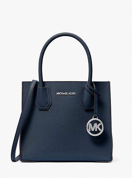 Michael Kors Mercer Medium Pebbled Leather Crossbody Bag in Blue | Lyst