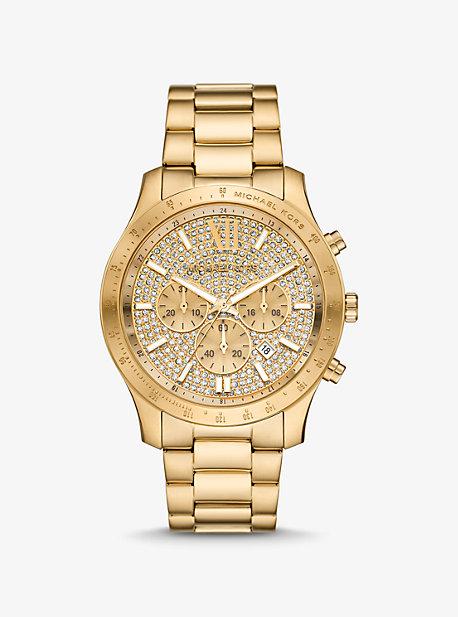 Michael Kors Oversized Berkley Pavé Gold-tone Watch in Metallic for Men ...