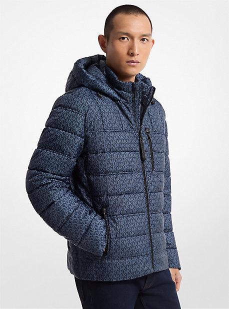 Michael Kors Signature Logo Puffer Jacket in Blue for Men | Lyst
