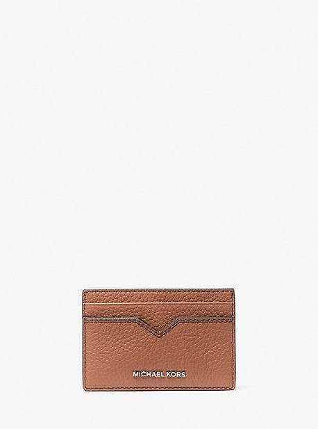 Michael Kors Mk Hudson Pebbled Leather Card Case in White for Men | Lyst UK