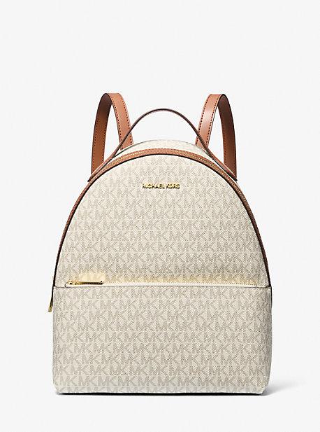 Michael Kors Sheila Medium Logo Backpack in Natural | Lyst