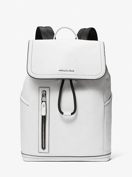 Michael Kors Hudson Pebbled Leather Utility Backpack in White for Men ...
