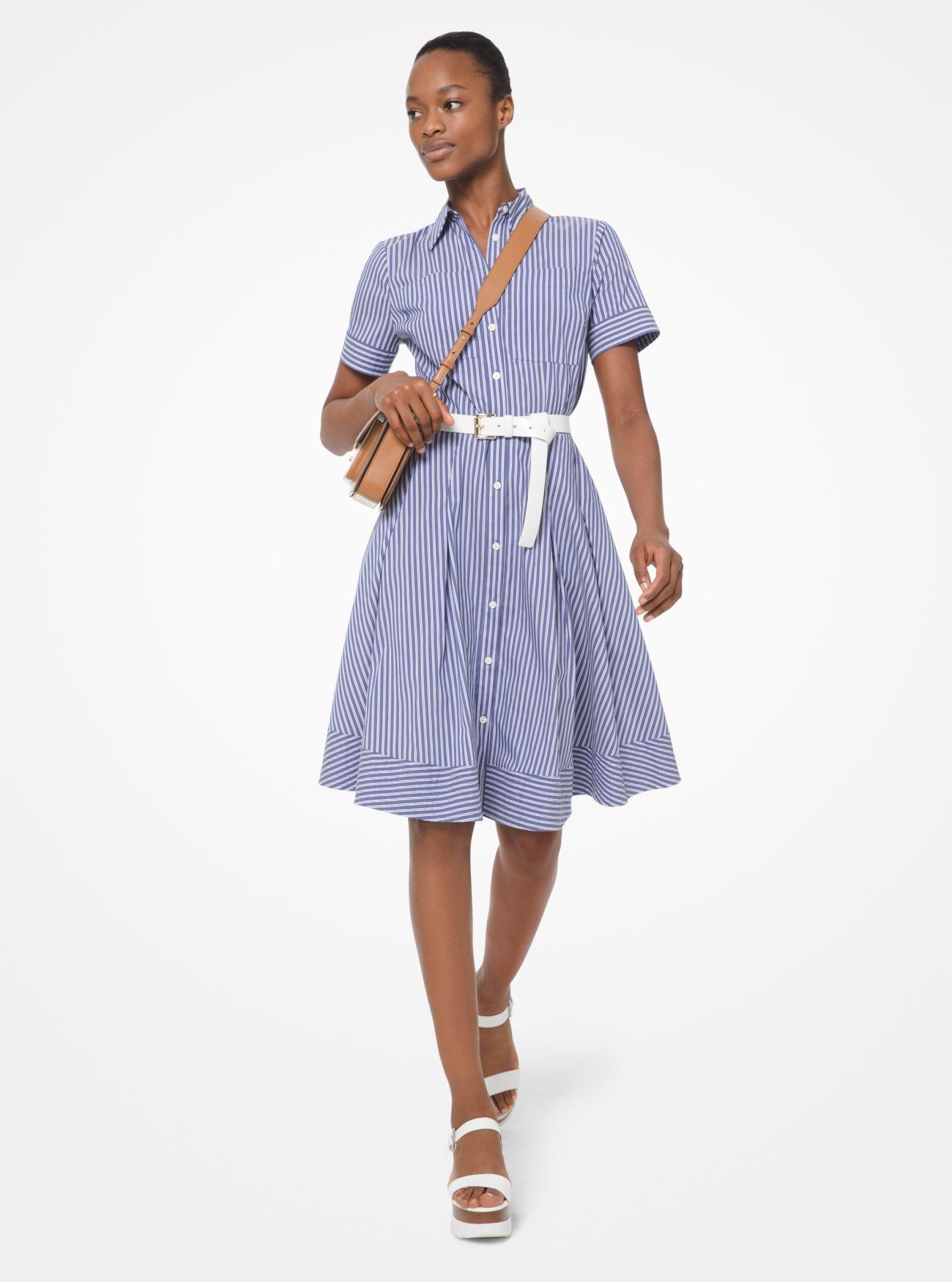 michael kors blue striped dress Cinosural International School