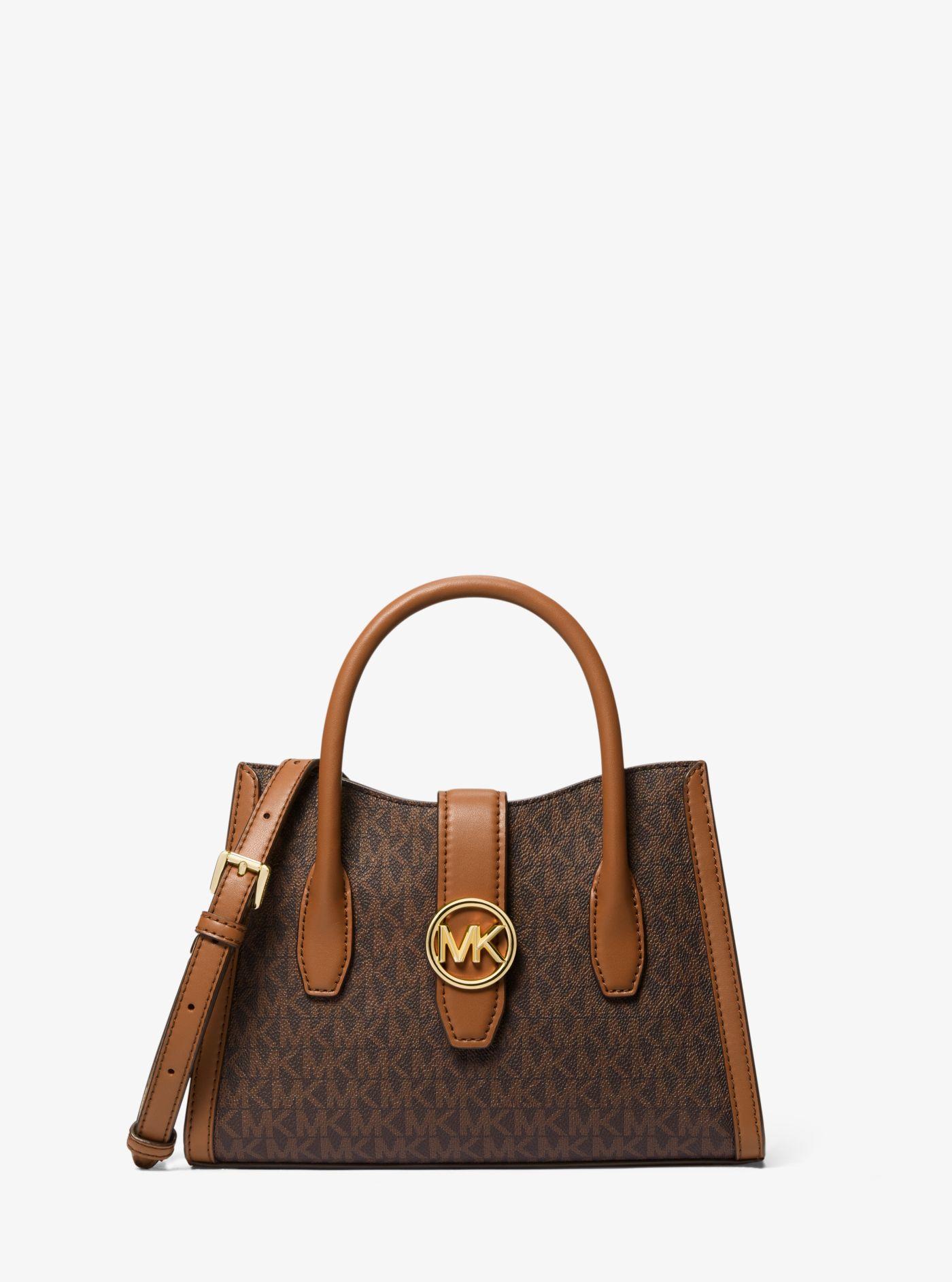 Michael Kors Gabby Small Logo Satchel in Brown | Lyst