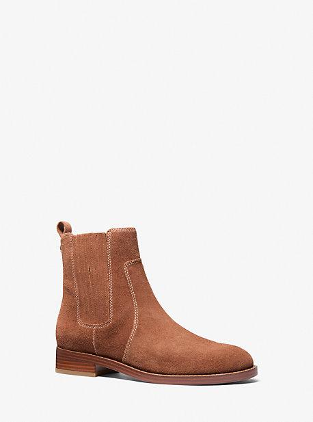 Michael Kors Ella Suede Chelsea Boot in Brown | Lyst
