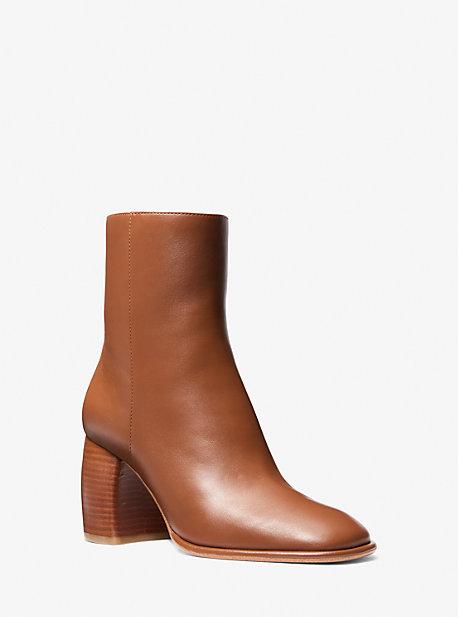 Michael Kors Maude Leather Boot in Brown | Lyst