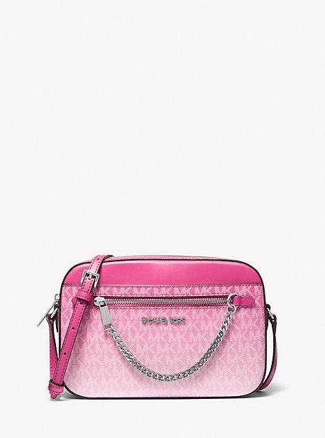 Michael Kors Jet Set Large Ombré Signature Logo Crossbody Body in Pink ...