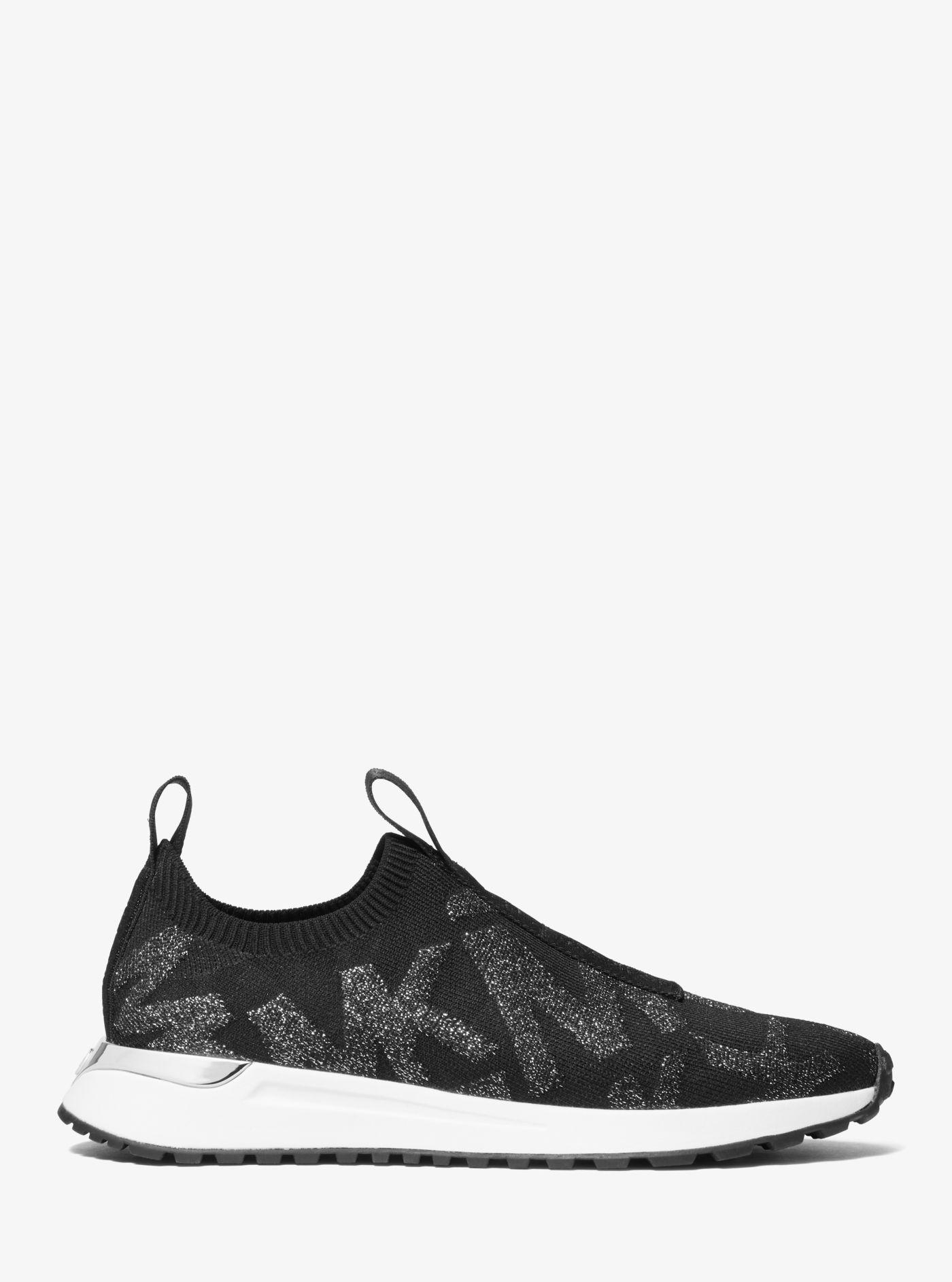 MICHAEL KORS BODIE METALLIC logo knit Slip on trainer 7.5 - munimoro.gob.pe