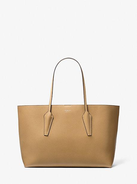 Michael Kors Melrose Pebbled Leather Tote Bag in Natural | Lyst