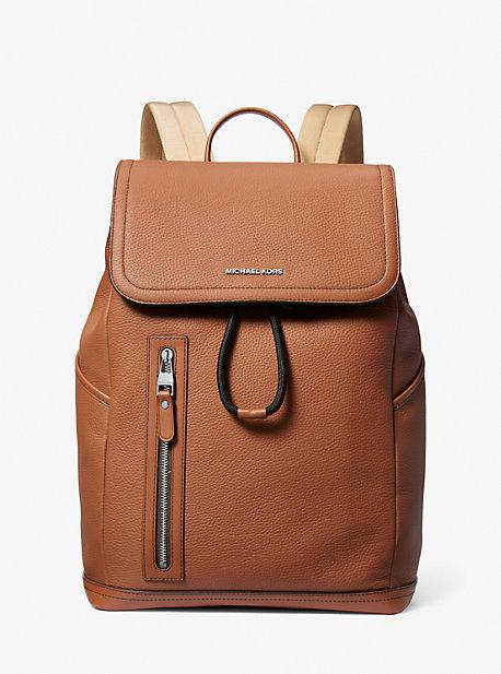 Michael Kors Hudson Pebbled Leather Utility Backpack in Brown for Men ...