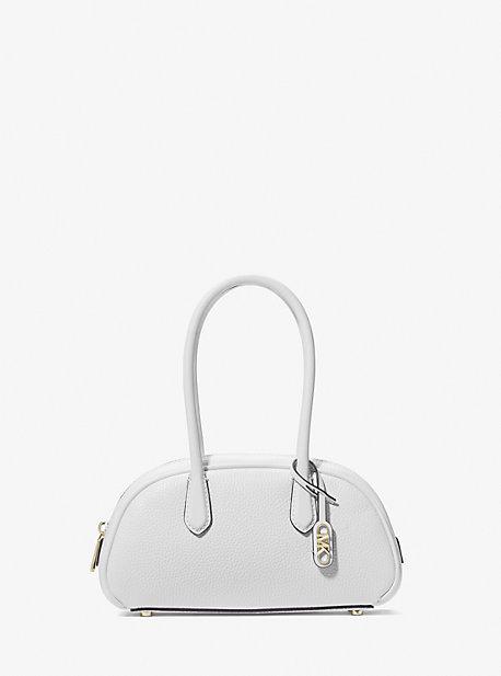 Michael Kors Lulu Small Pebbled Leather Satchel in White | Lyst
