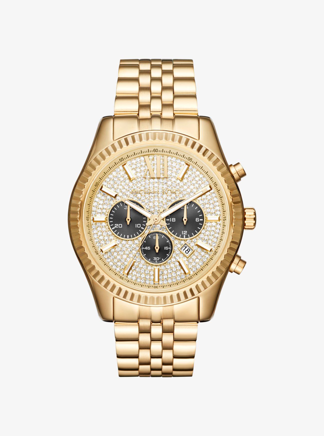 Michael Kors Lexington Watch in Yellow Gold (Metallic) for Men - Save ...