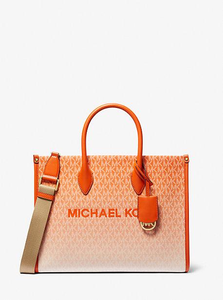 Michael Kors Mirella Medium Ombré Logo Tote Bag in Orange | Lyst