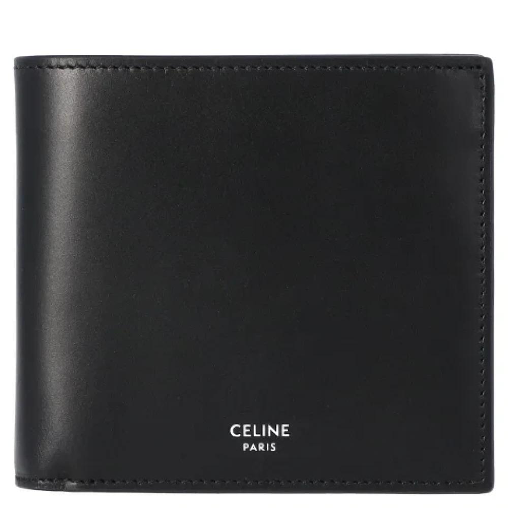 Celine Smooth Calfskin Bifold Wallet in Black | Lyst