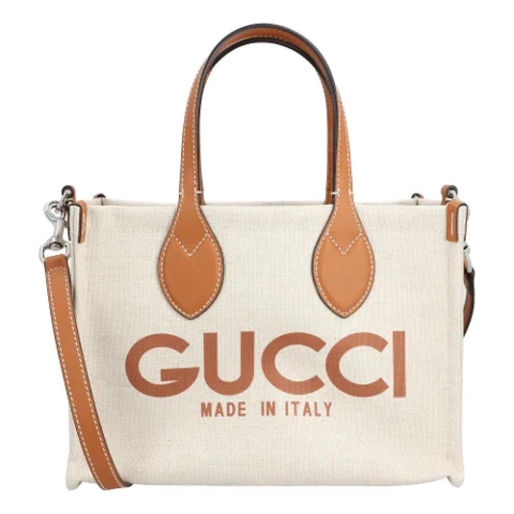 Gucci Tote Bags in Natural | Lyst