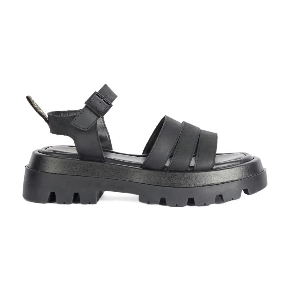 Barbour Flat Sandals in Black | Lyst