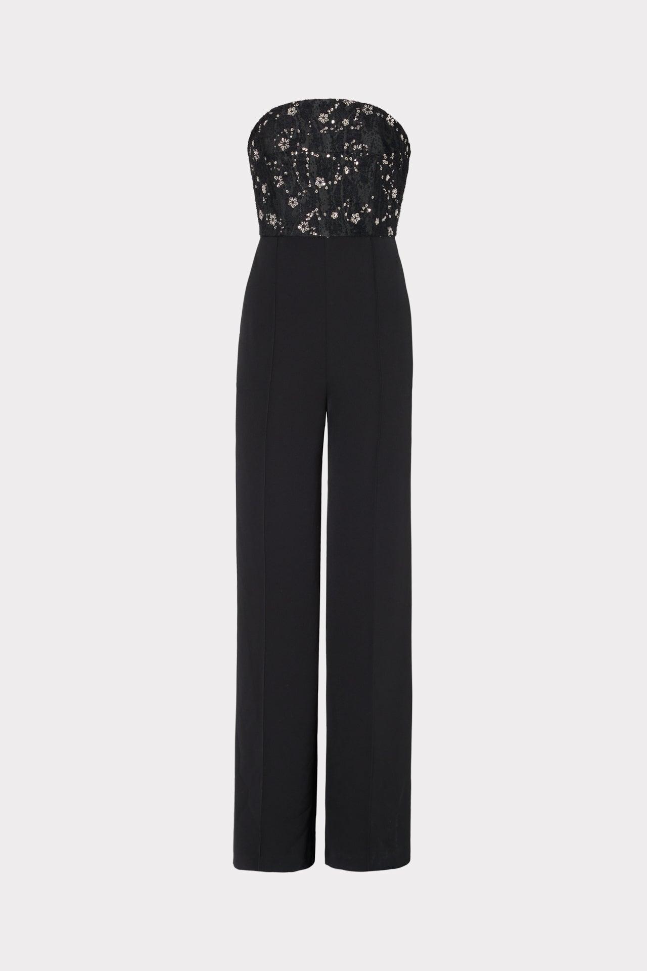 MILLY Spencer Beaded Jumpsuit in Black | Lyst