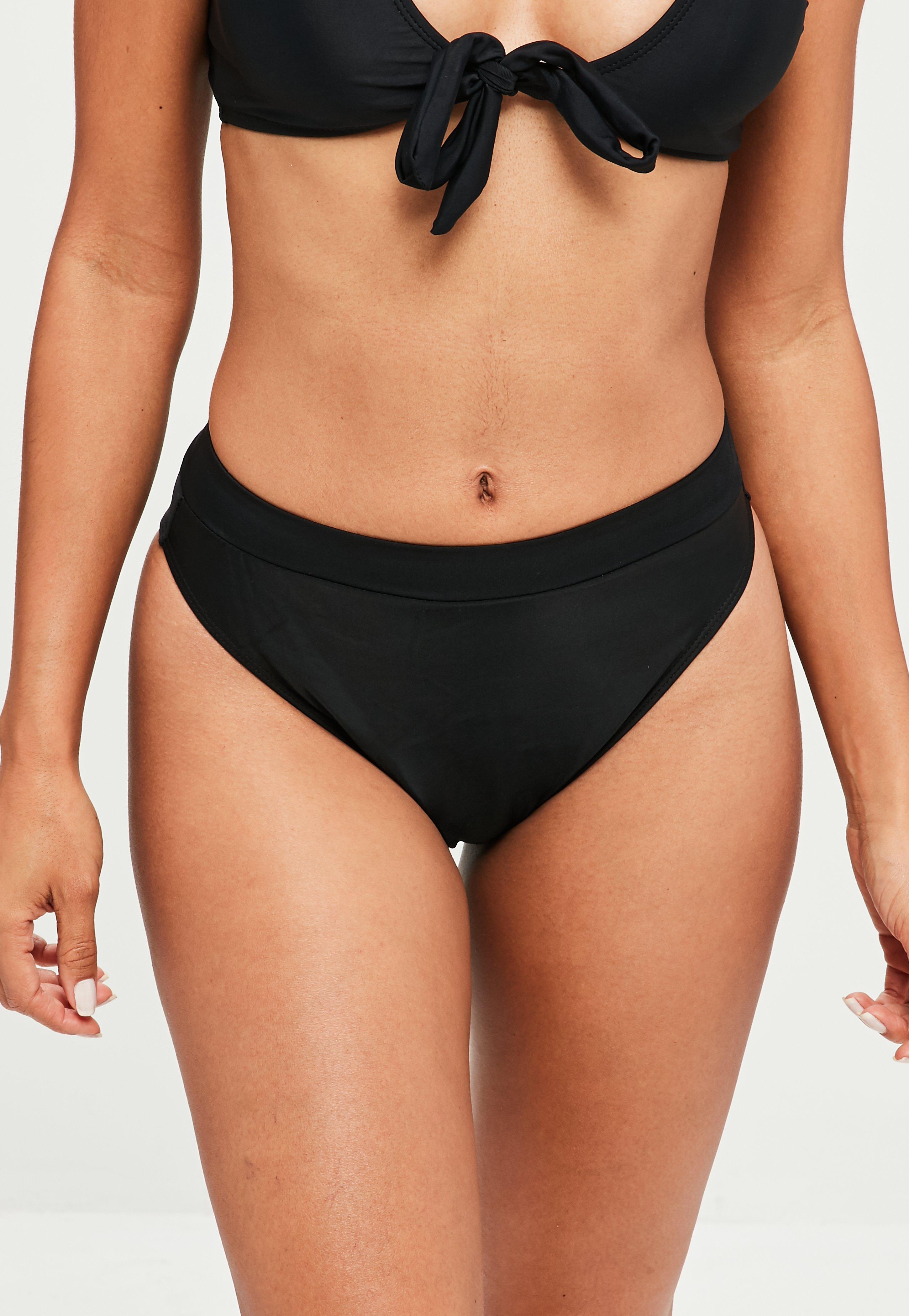 Lyst Missguided Black High Waisted Bikini Bottoms Mix And Match In Black