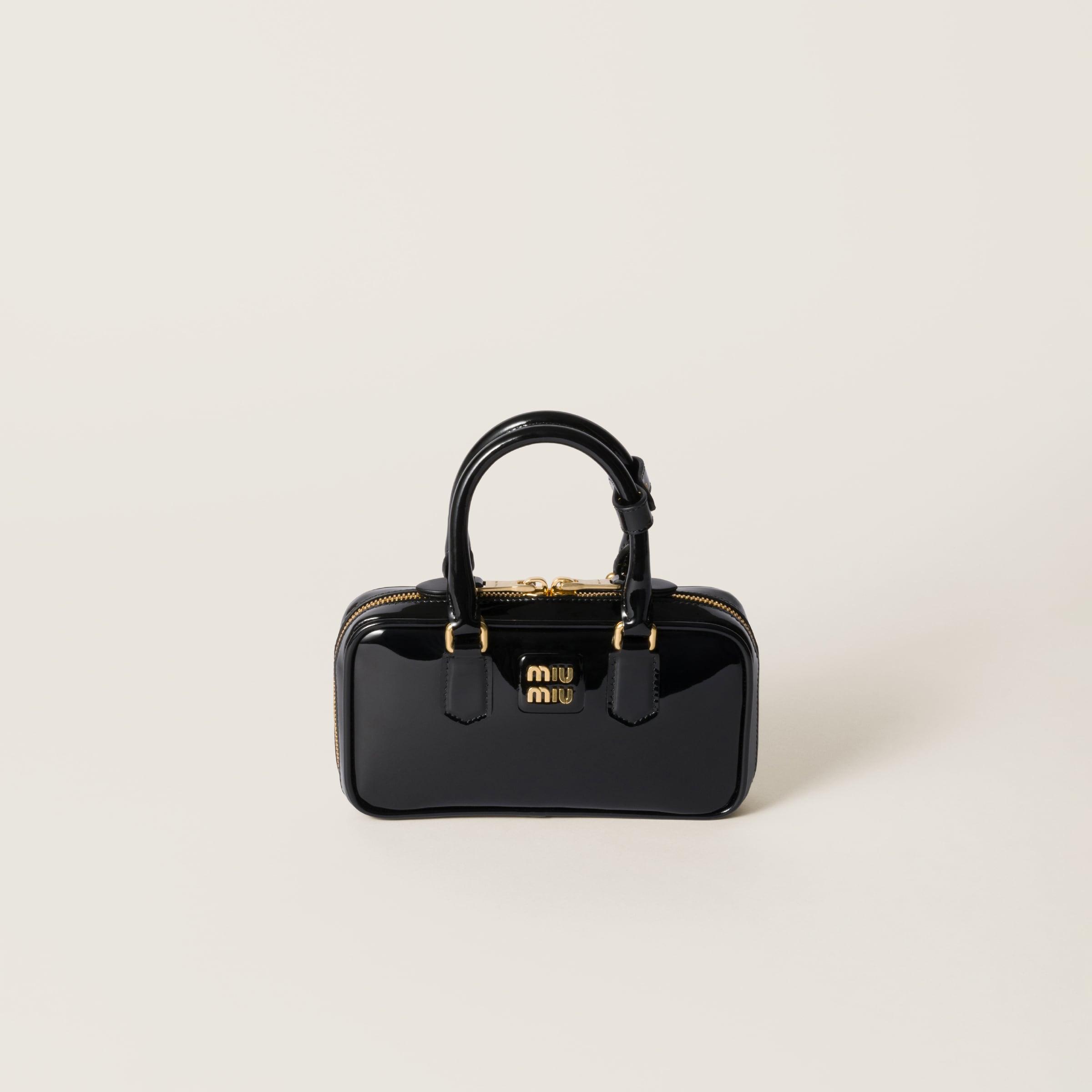 Miu Miu Arcadie Patent Leather Mini-Bag in Black | Lyst UK