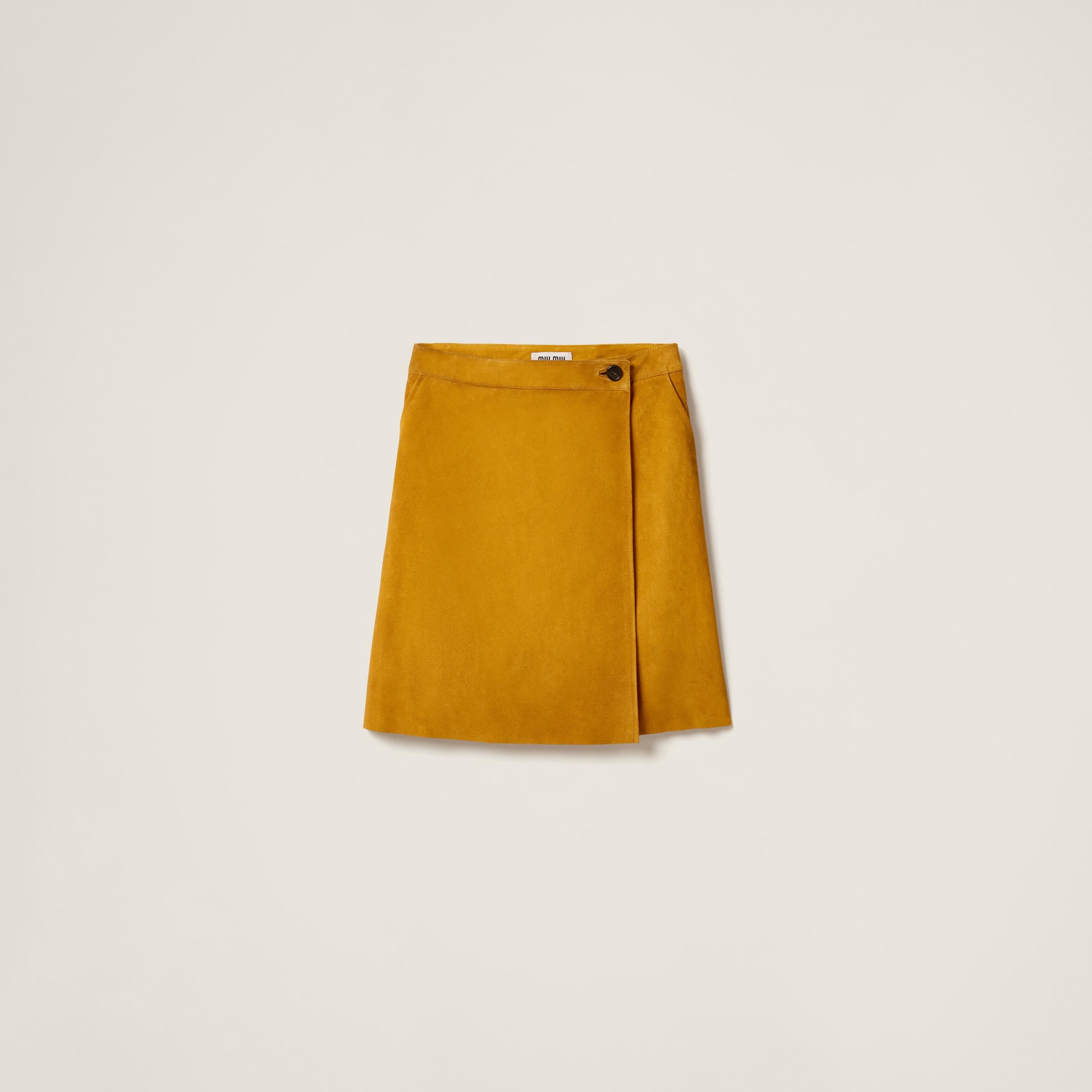 Mustard suede skirt store