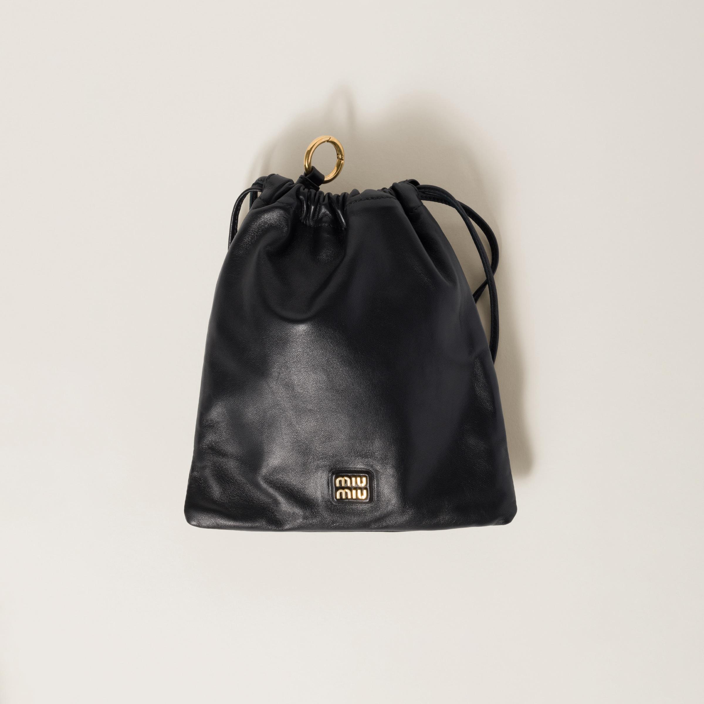 Miu Miu Nappa Leather Pouch in Black | Lyst