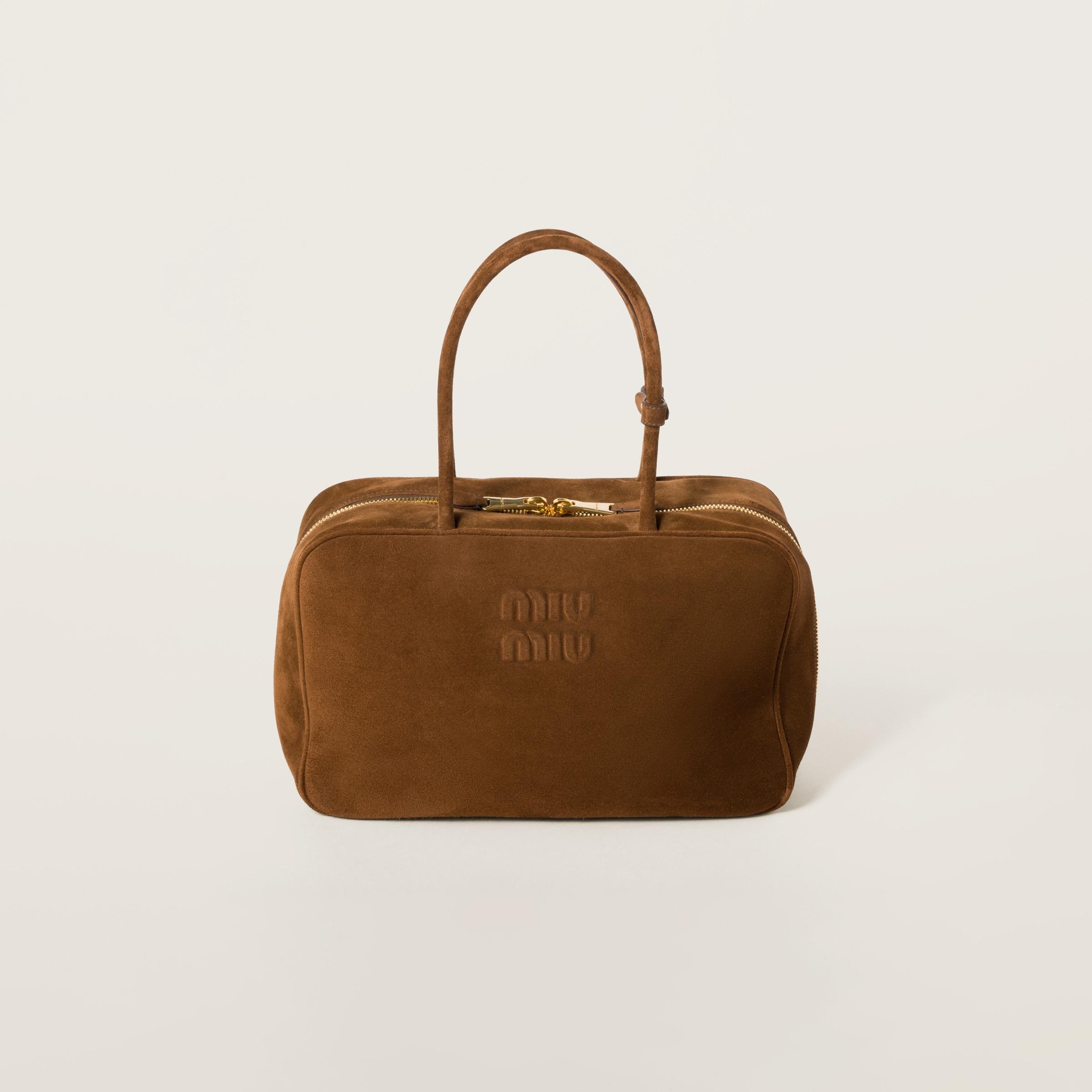 Miu Miu Suede Beau Bag in Brown | Lyst