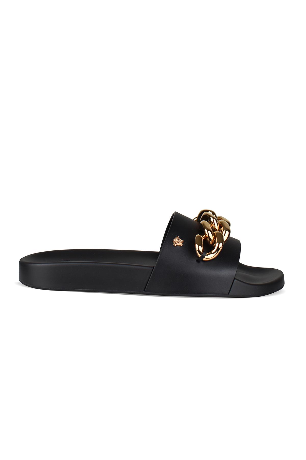 Versace Slides in Black | Lyst