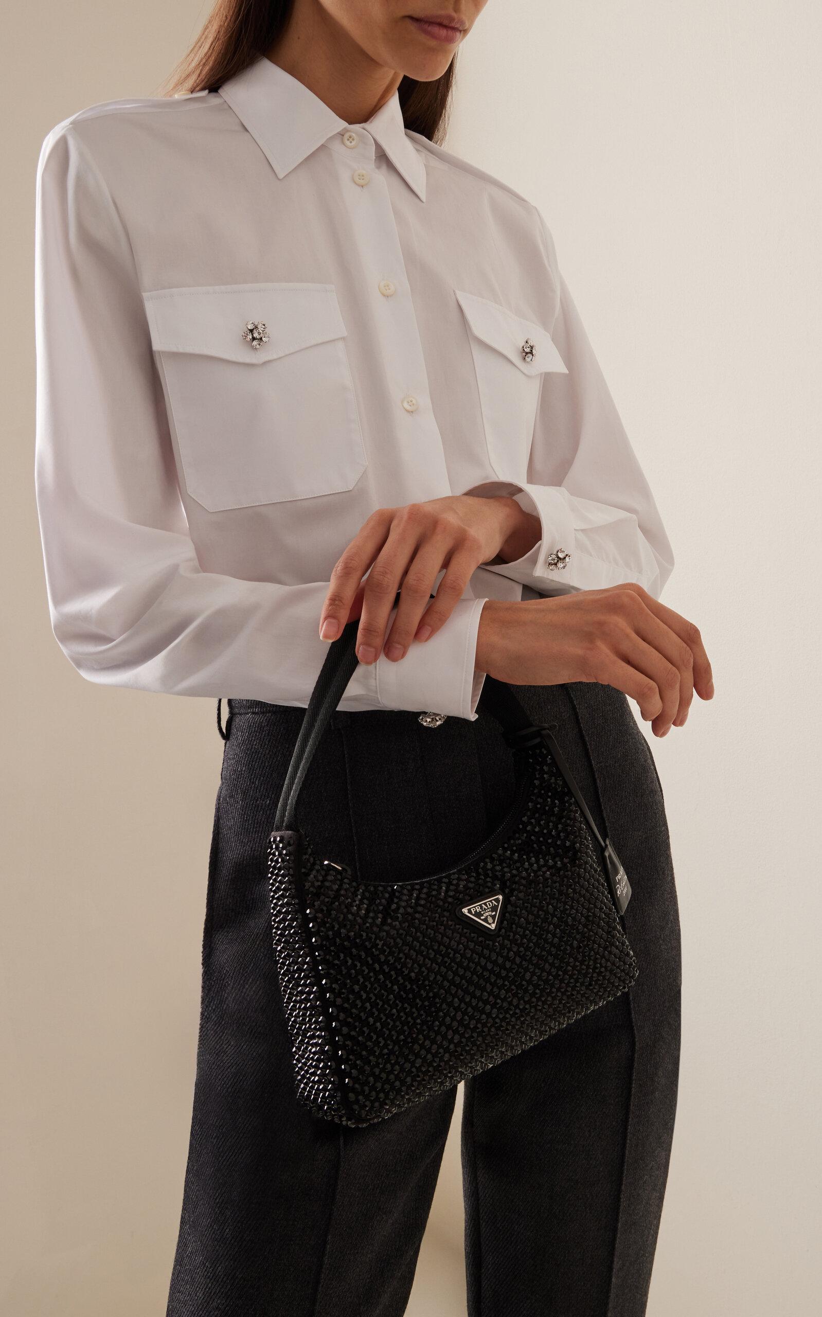 Prada Re-edition 2000 Crystal-embellished Satin Mini Bag in Prada Re-edition 2000 Crystal-embellished Satin Mini Bag in