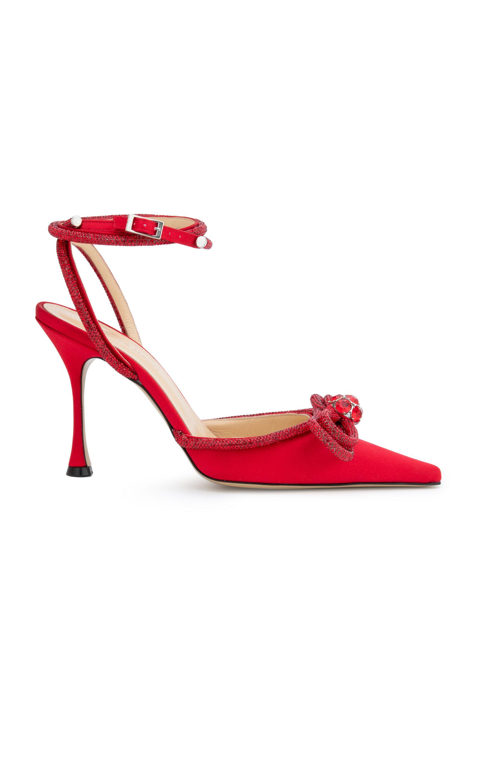 Mach & Mach Satin Double Bow High Heels in Red | Lyst