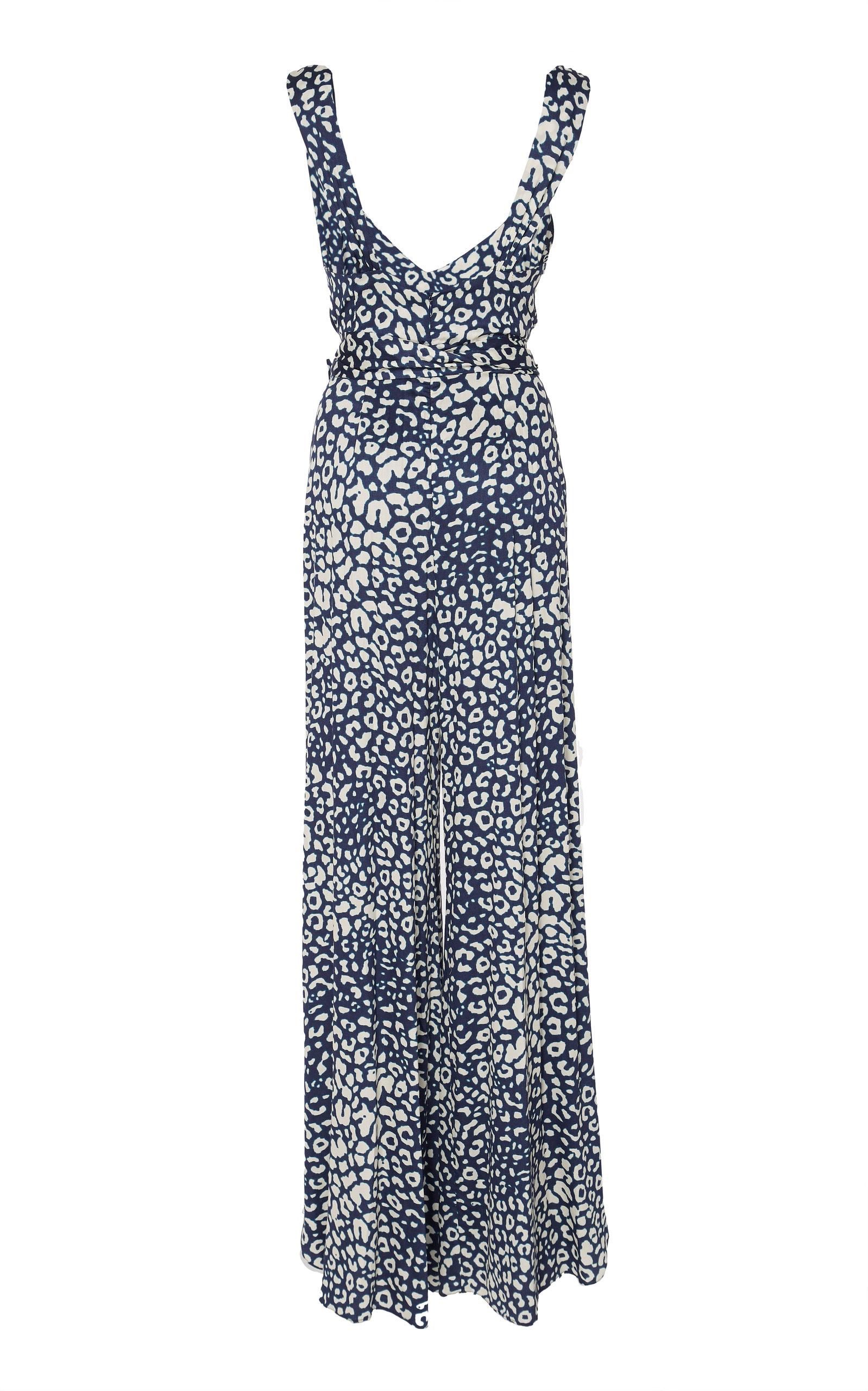 Alexis Tyrell Cheetah-print Crepe Wide-leg Jumpsuit in Animal (Blue) - Lyst