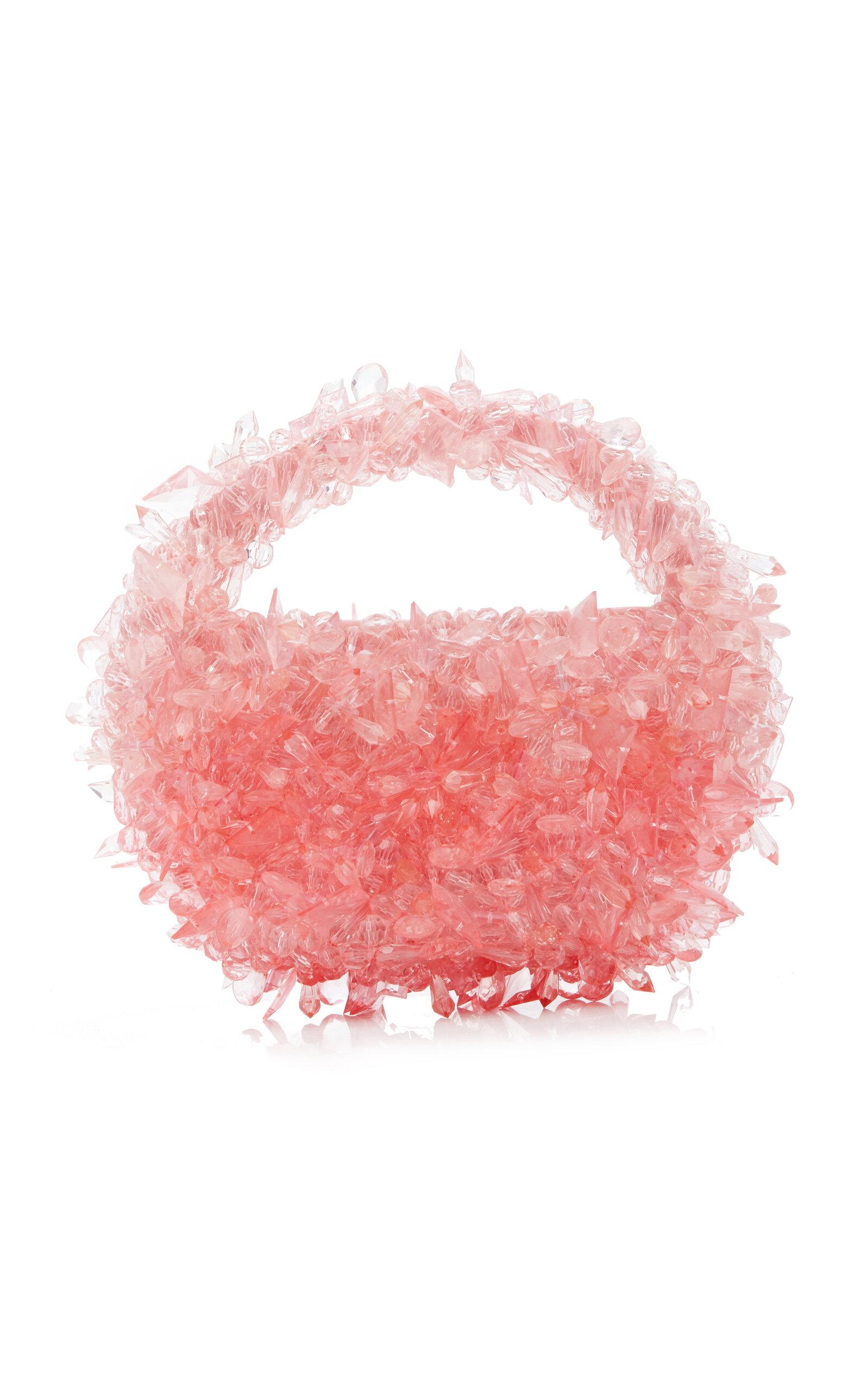 Clio Peppiatt Quartz Beaded Bag in Pink | Lyst