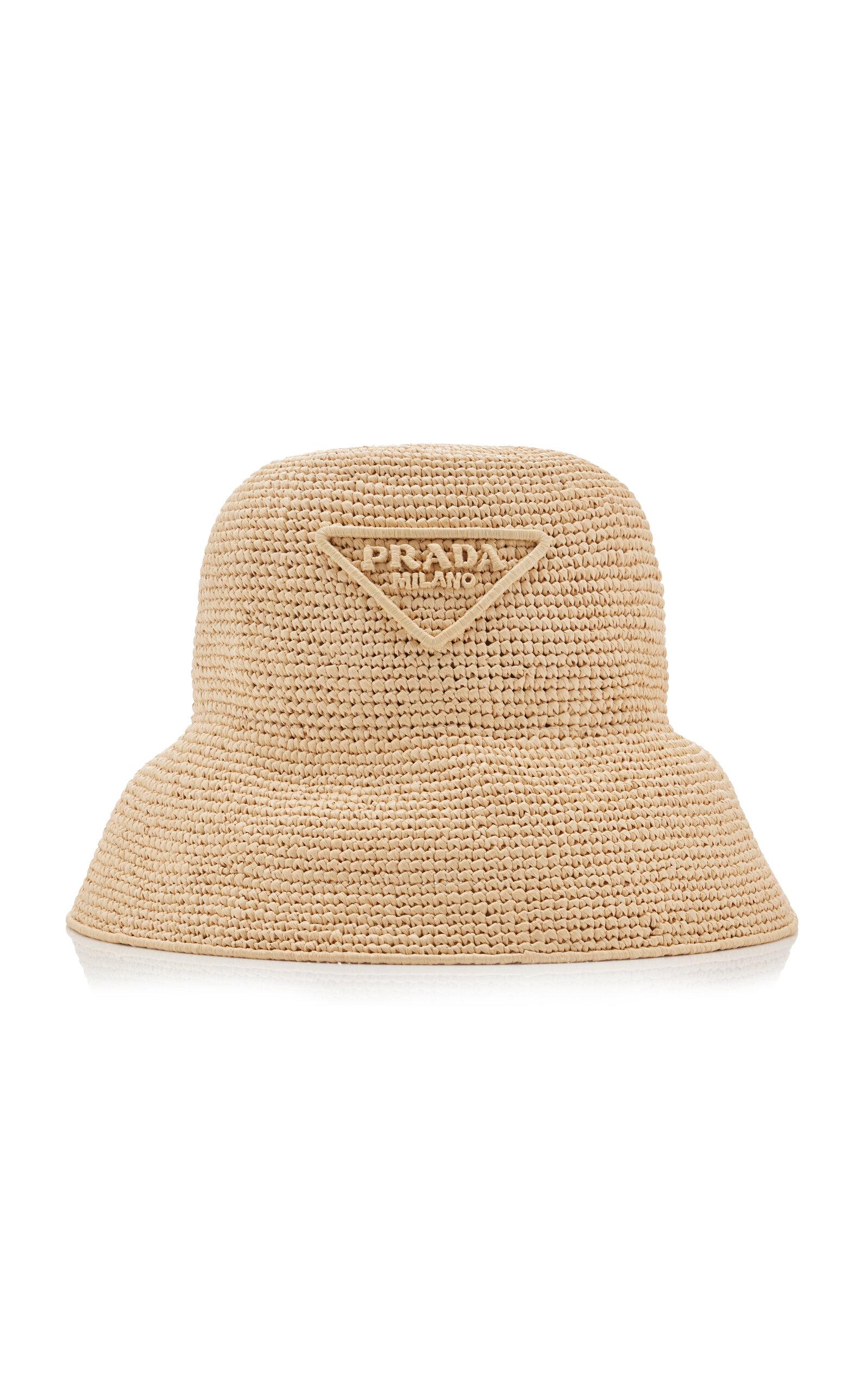 Prada Raffia Bucket Hat in Natural | Lyst