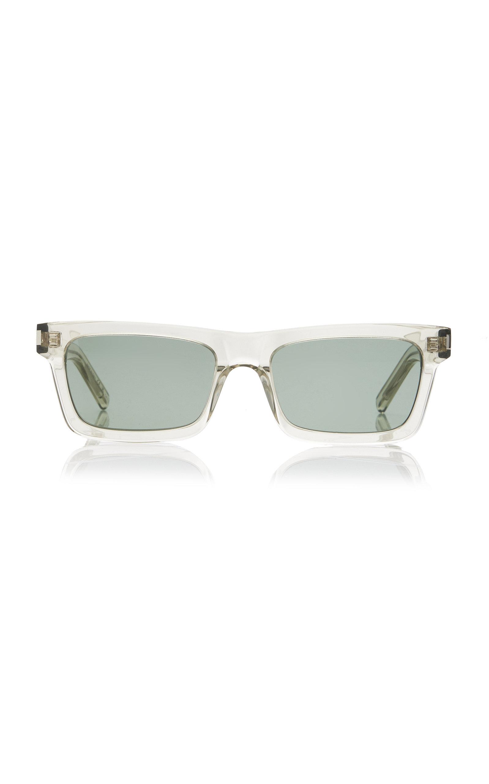 Saint Laurent Betty Acetate Square Frame Sunglasses In Green Lyst