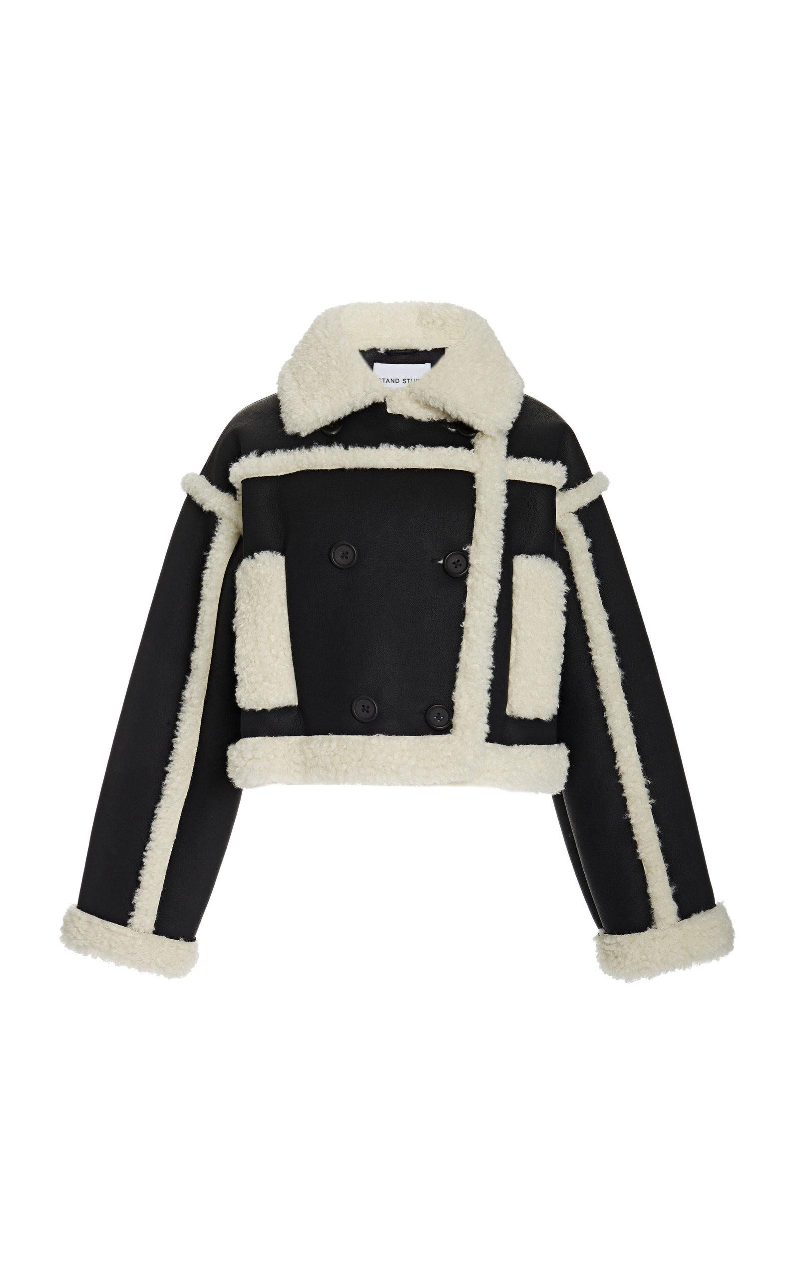 Stand Studio Leather Kristy Shearling-trimmed Faux Suede Jacket in ...