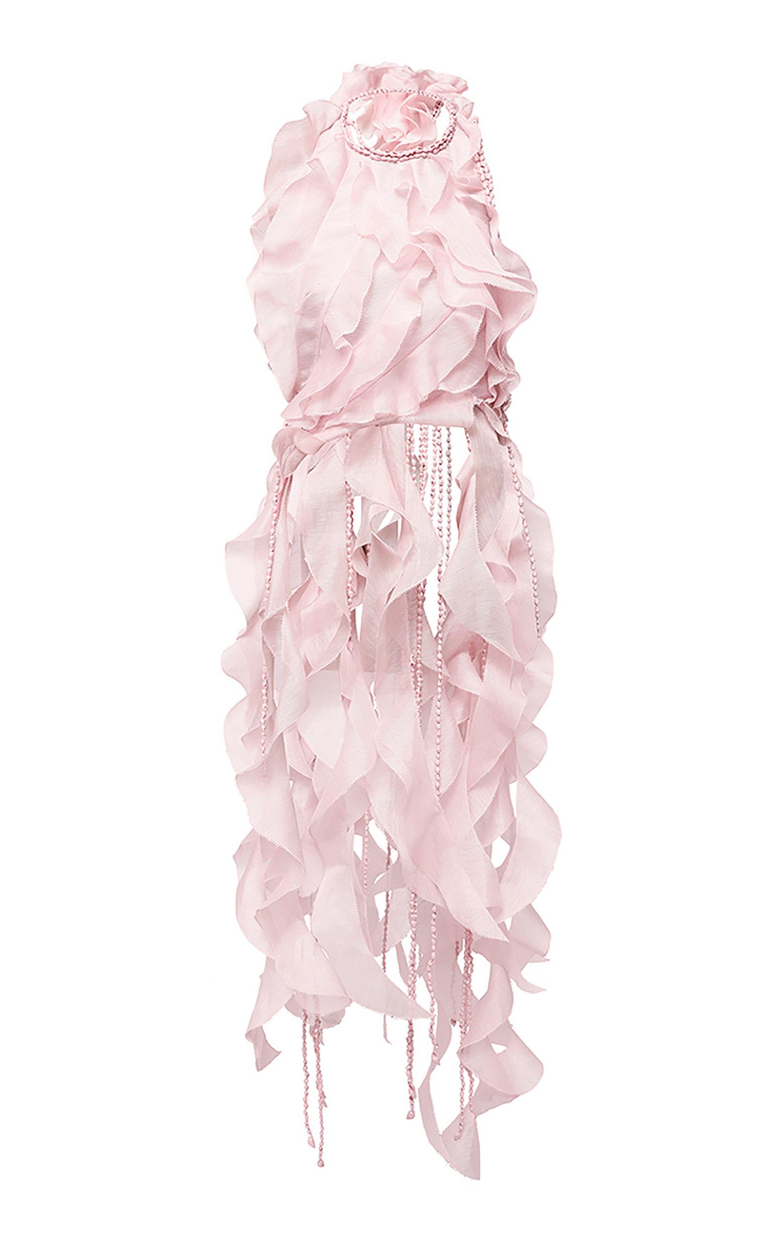 Zimmermann Coaster Ruffled Linen And Silk Top in Pink | Lyst