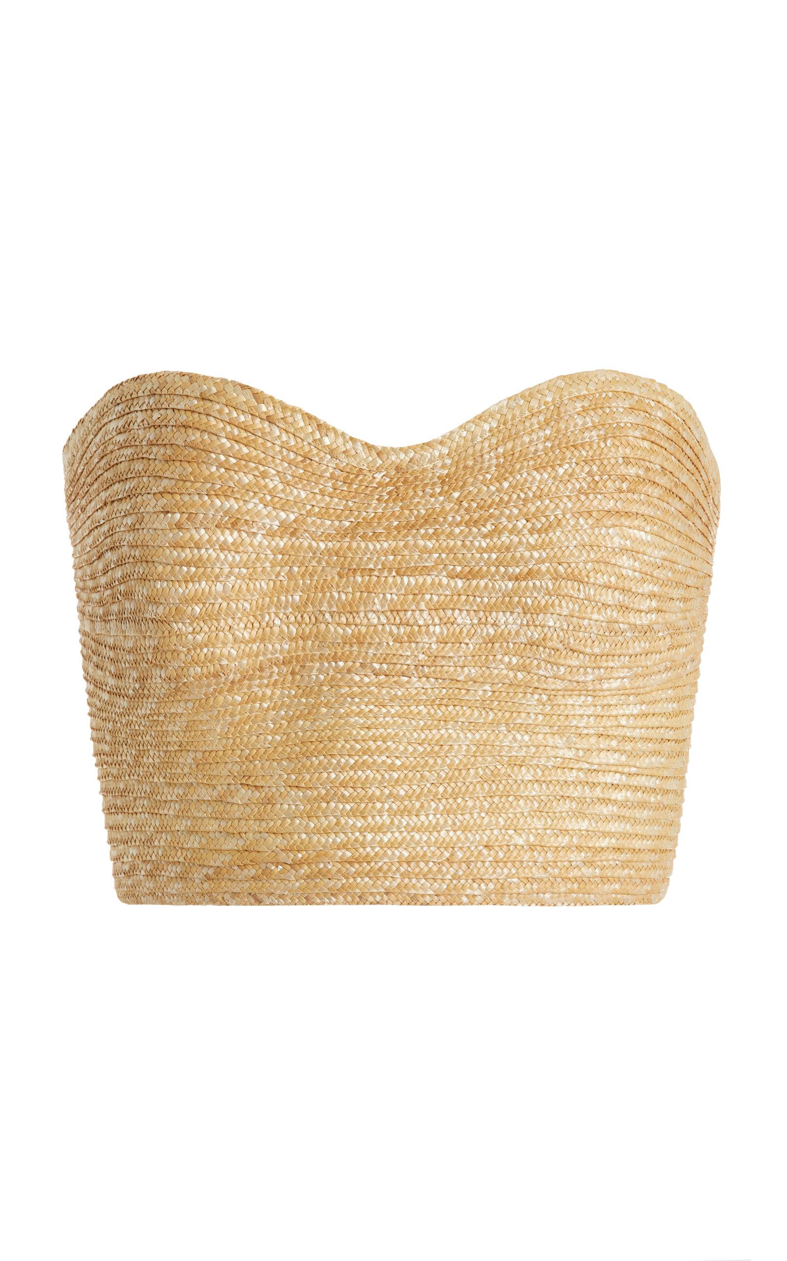 Cult Gaia Jacira Strapless Woven Raffia Top in Natural | Lyst