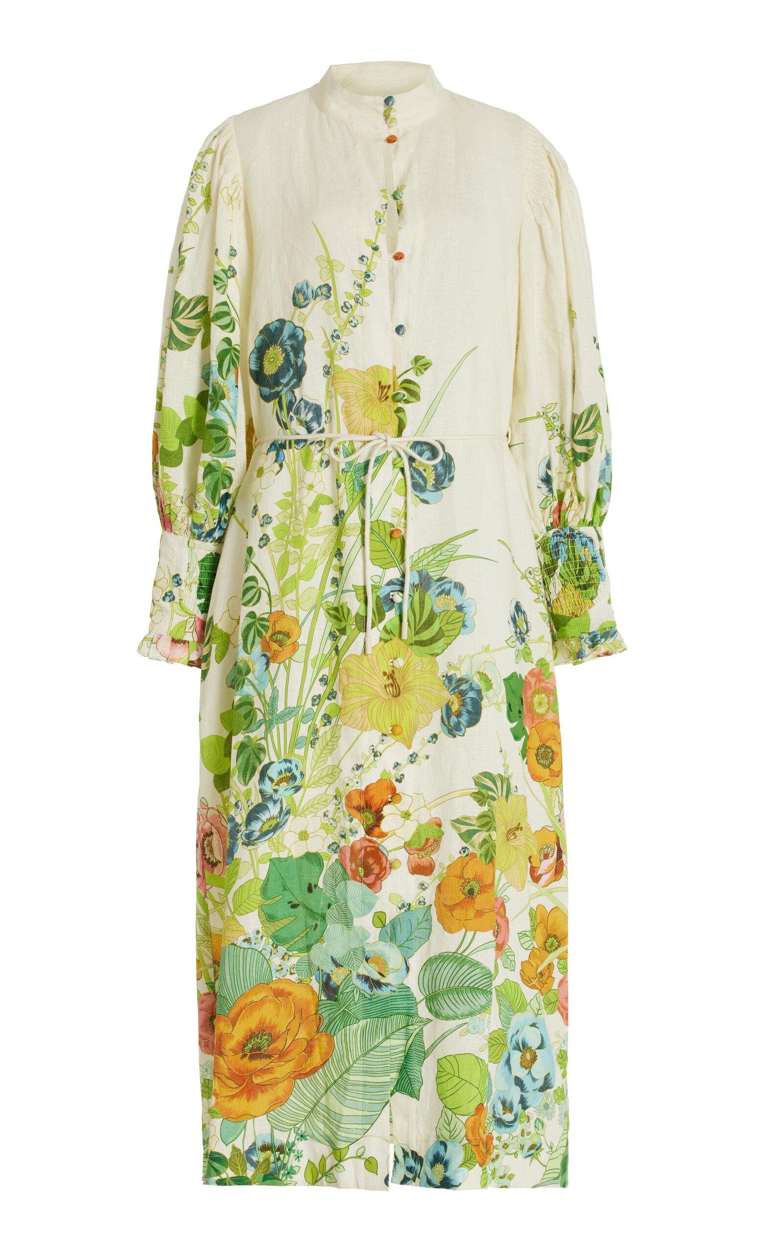 ALÉMAIS Constance Button-detailed Linen Maxi Dress in White | Lyst ...