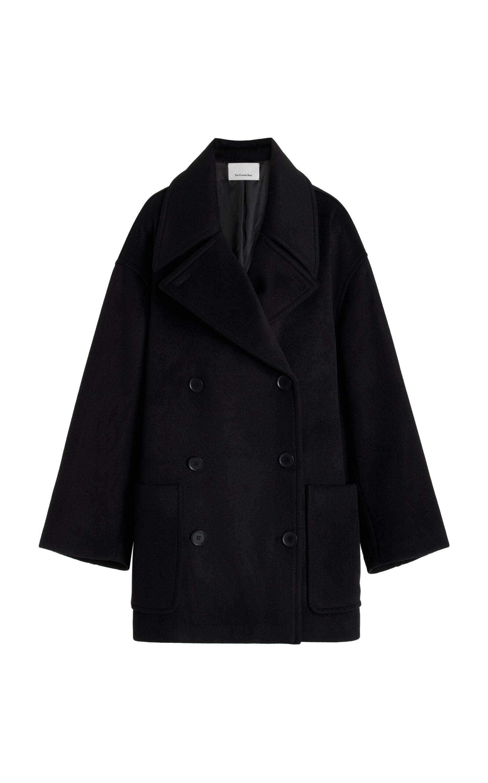 Frankie Shop Marian Oversized Wool-blend Peacoat in Black | Lyst