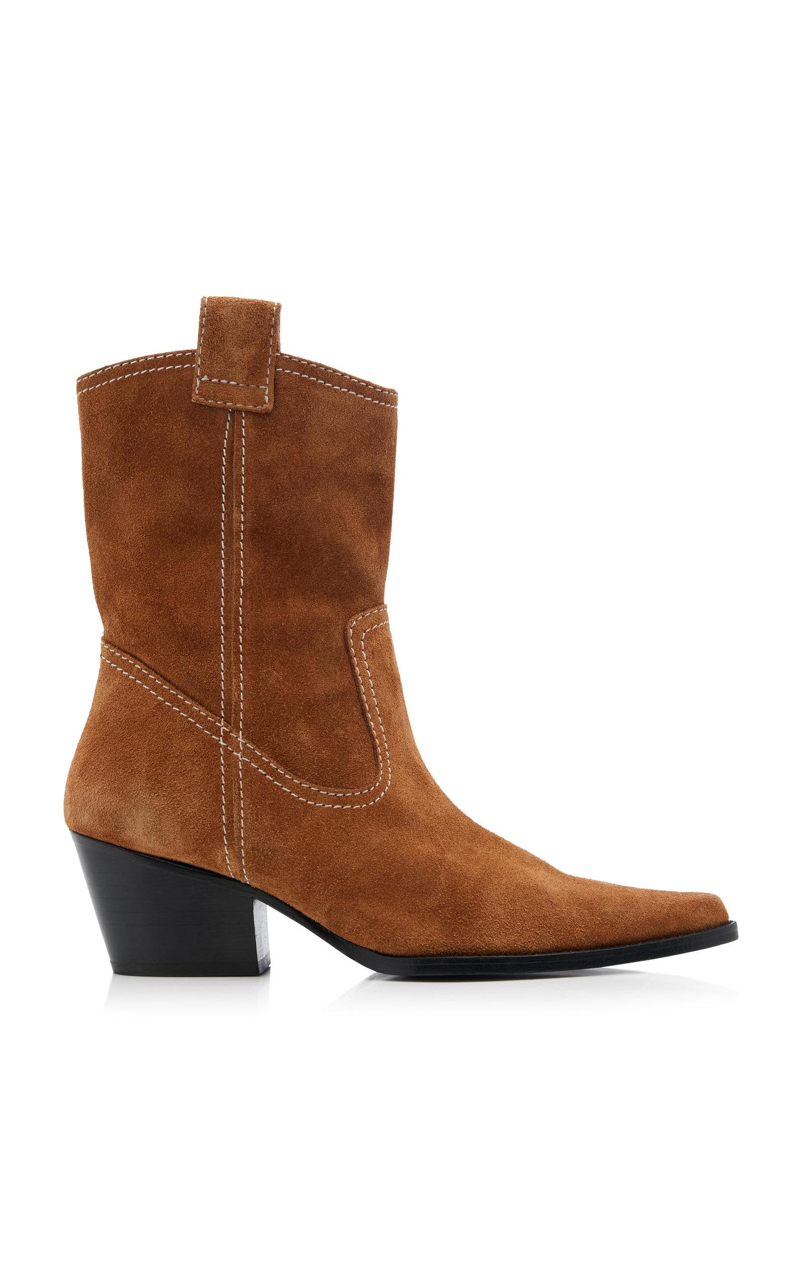 Staud June Suede Ankle Boots In Brown Lyst