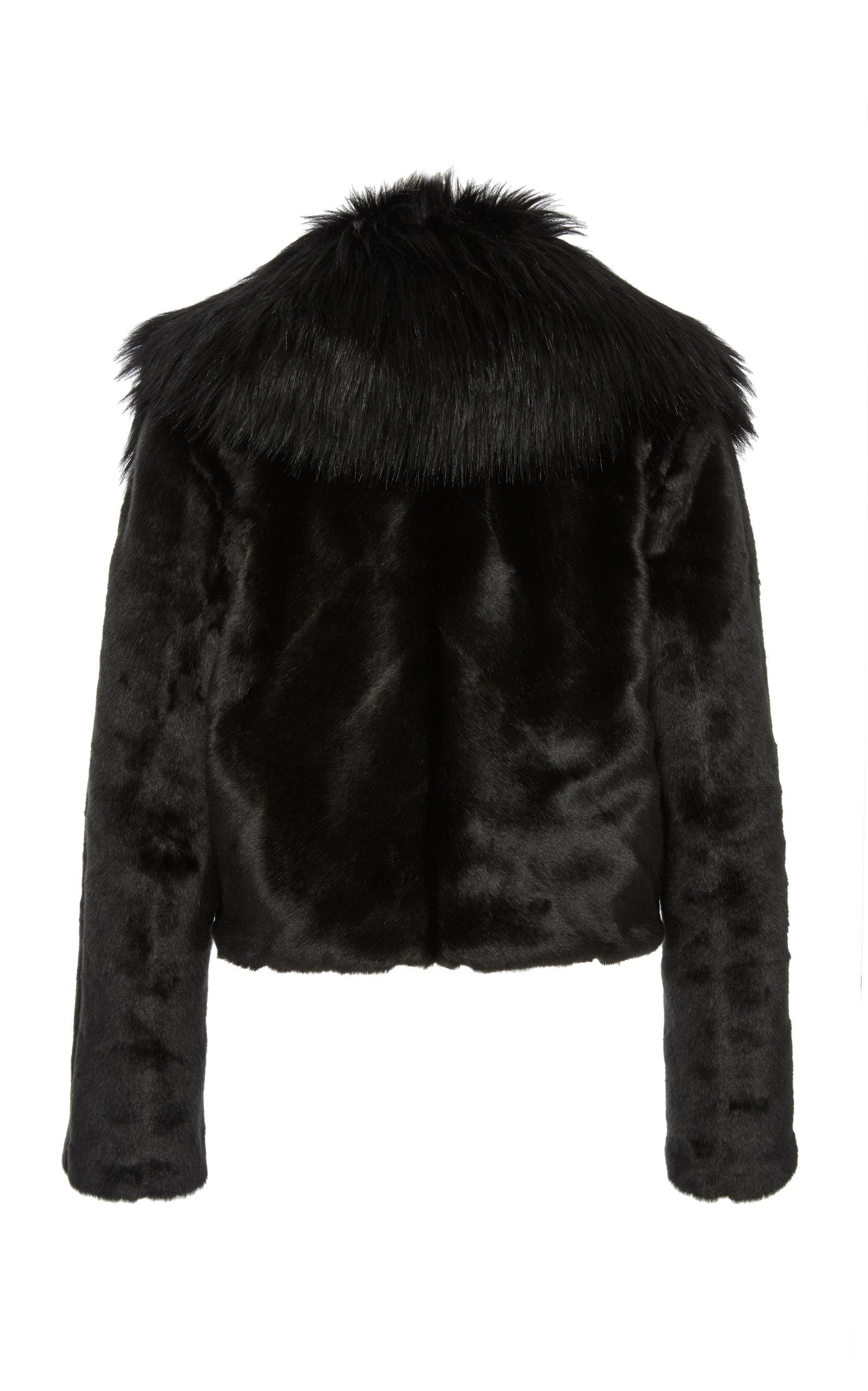 Marei 1998 Oleander Faux Fur Jacket in Black - Lyst