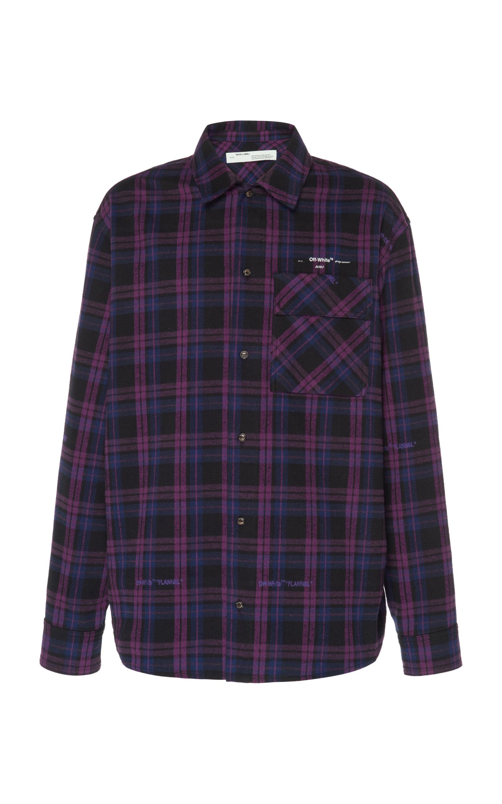 Off-White c/o Virgil Abloh Flannel Check Shirt in Purple for Men - Lyst