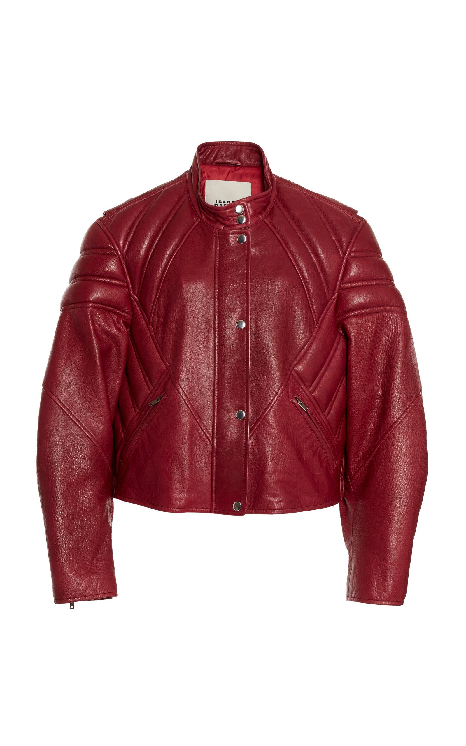 Isabel Marant Chady Leather Jacket in Red | Lyst