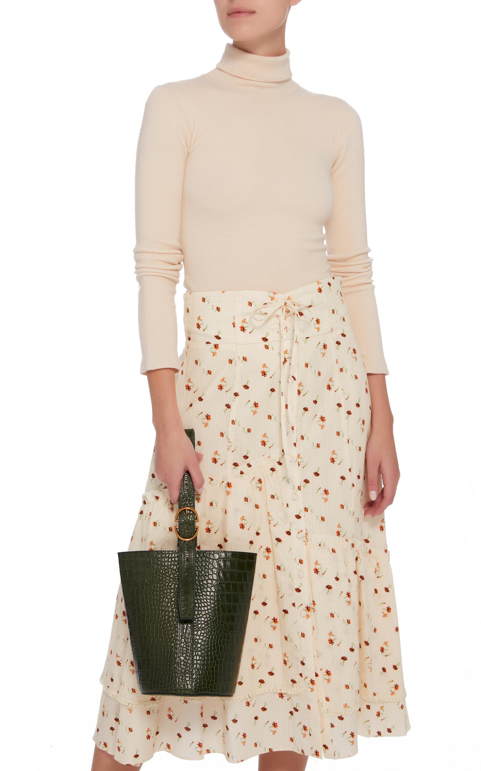 Croc Embossed Leather Bucket Bag | semashow.com