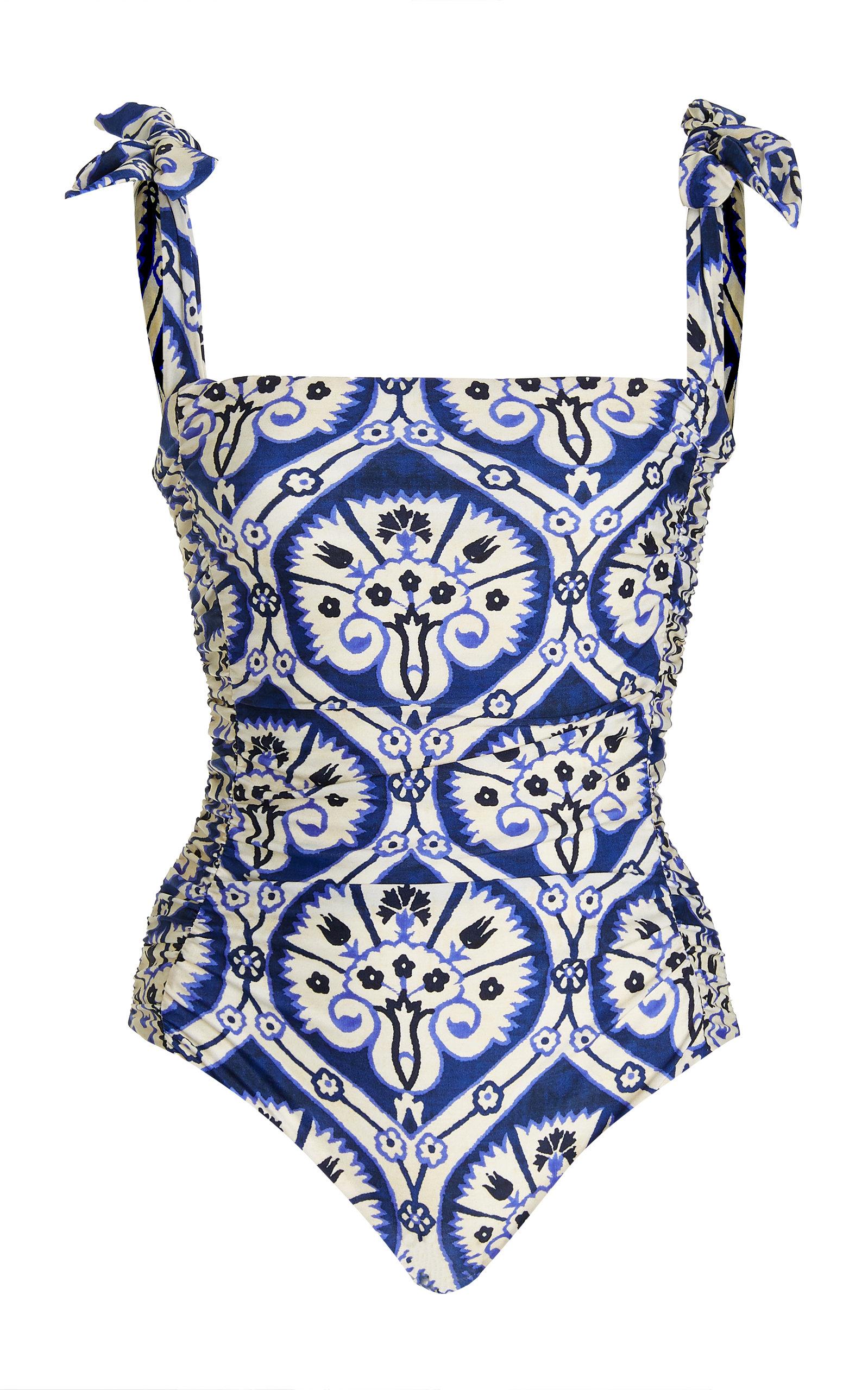 Johanna Ortiz The Alcazar Printed One Piece Swimsuit In Blue Lyst