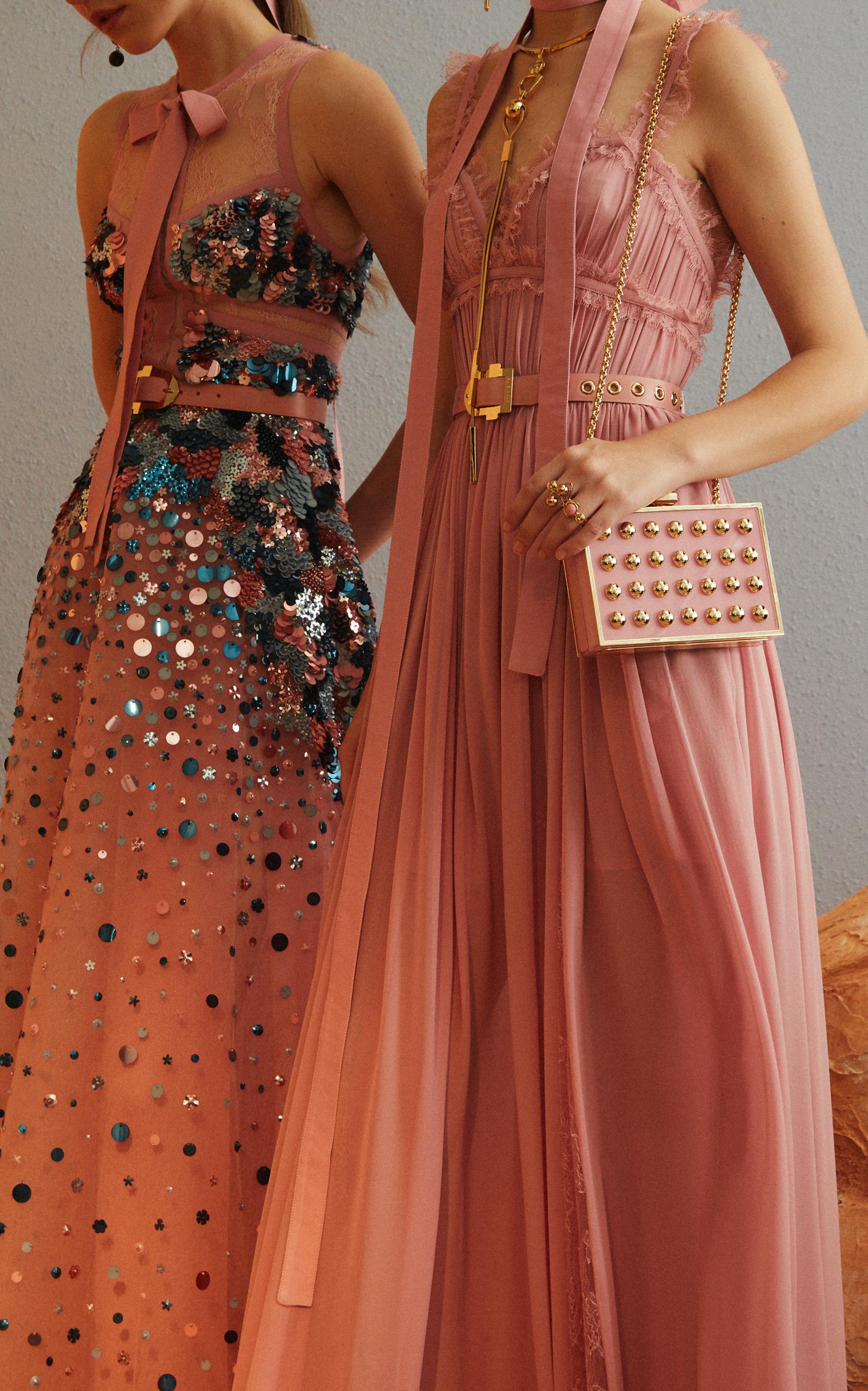 Elie Saab Lace Sleeveless Embroidered Gown in Pink - Lyst