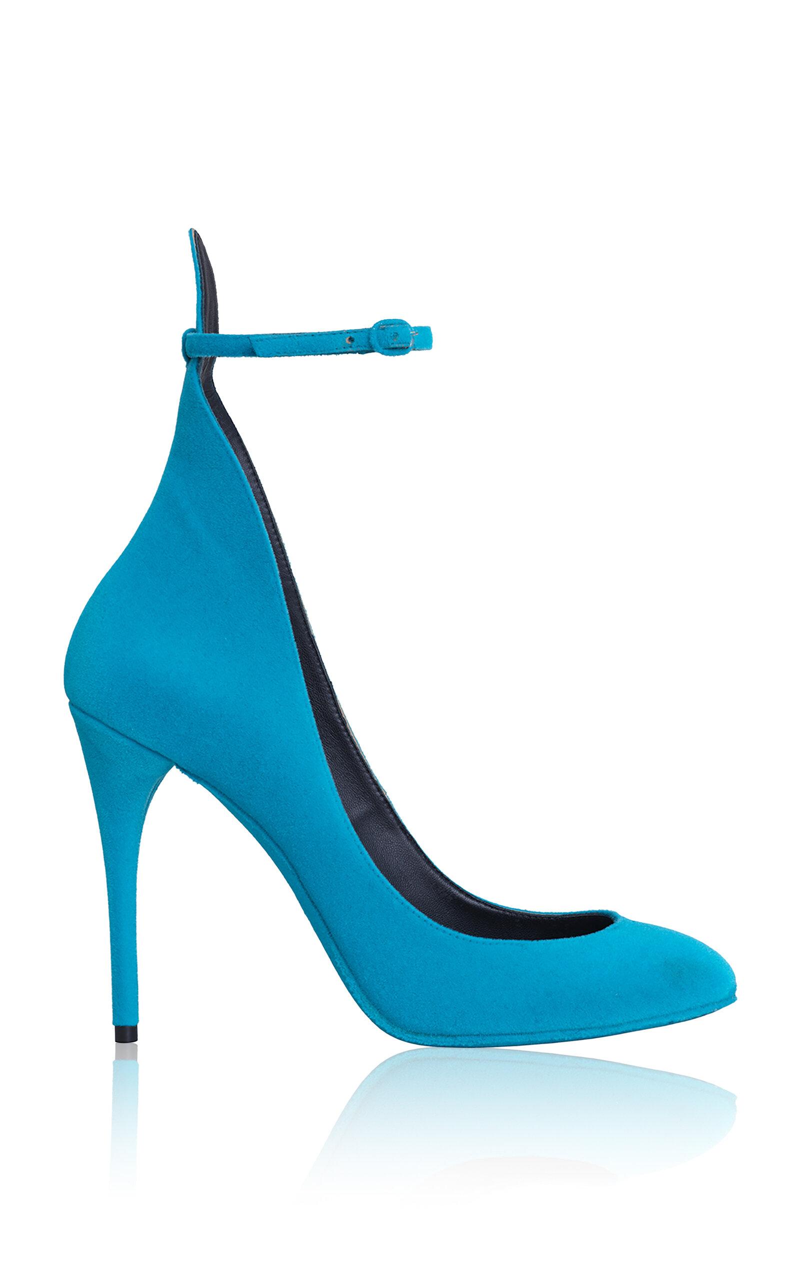 Alaïa Suede Leather Pumps in Blue | Lyst